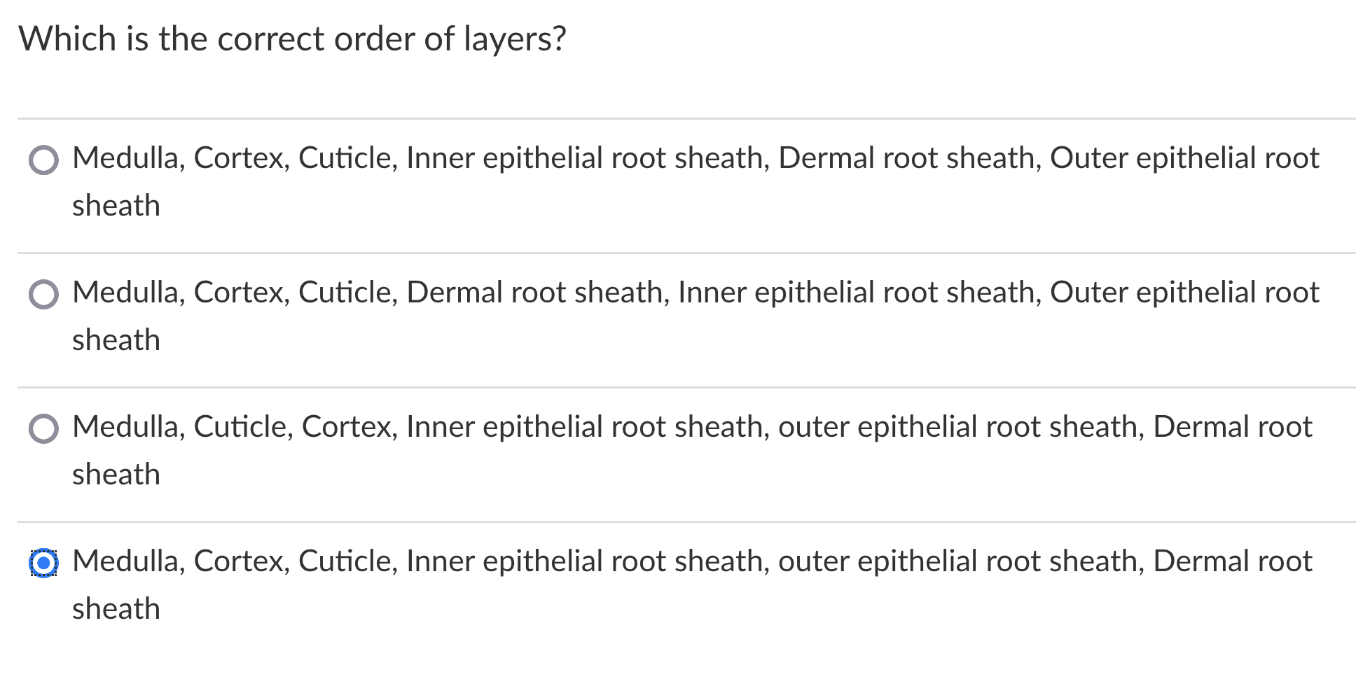 Solved Which is the correct order of layers?Medulla, Cortex, | Chegg.com