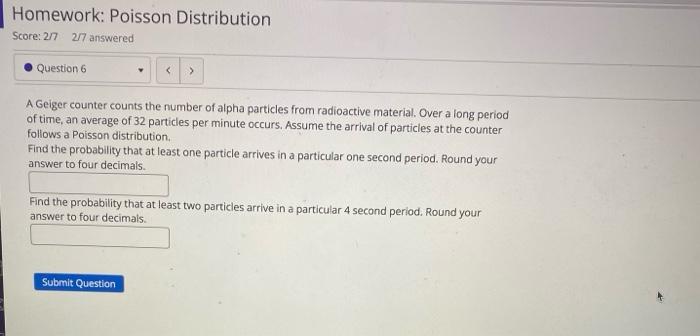 Solved A Geiger counter counts the number of alpha particles | Chegg.com