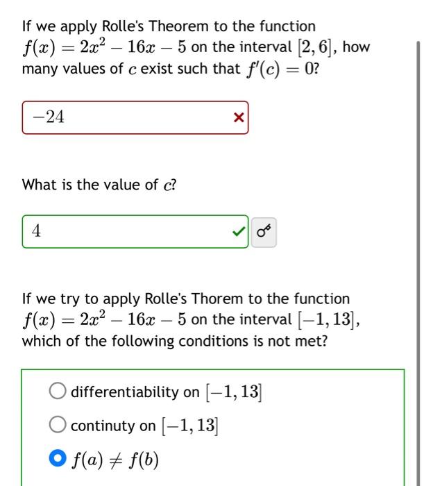 Solved If we apply Rolle's Theorem to the function | Chegg.com