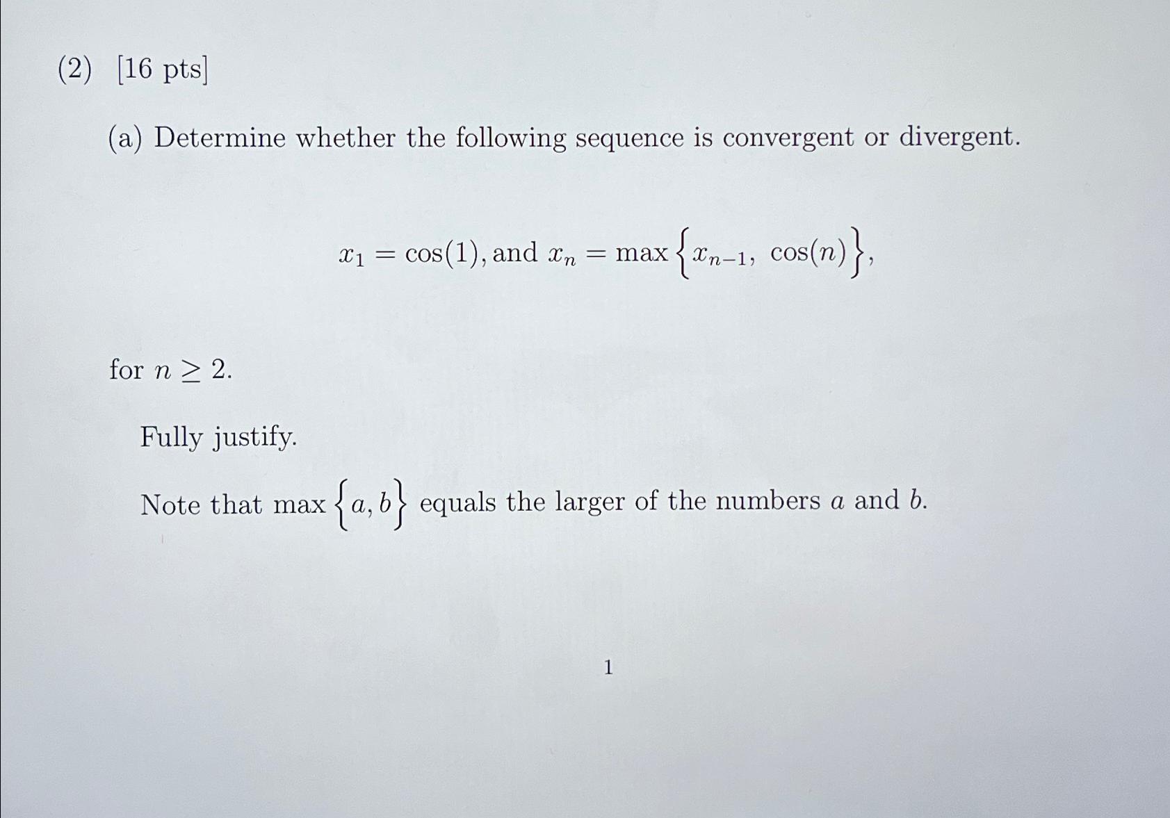 Solved (2) 16pts(a) ﻿Determine whether the following | Chegg.com