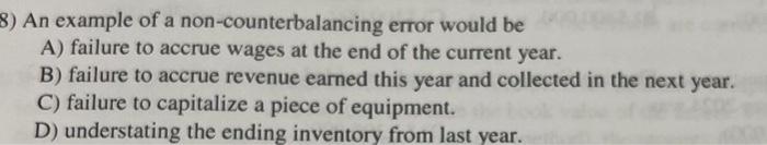 Solved 8 An Example Of A Non Counterbalancing Error Would 9066