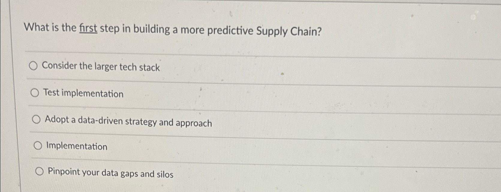 Solved What is the first step in building a more predictive | Chegg.com