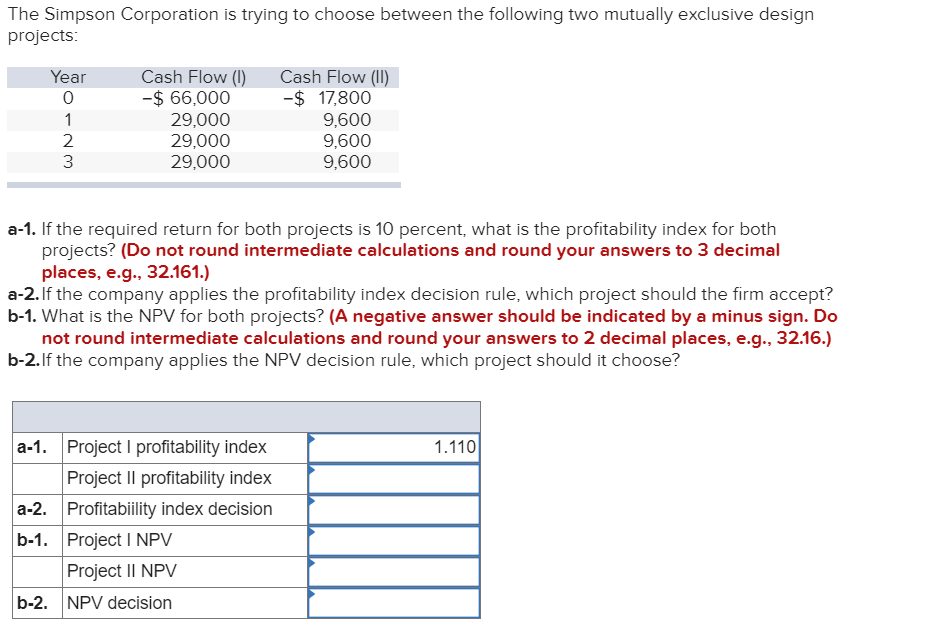 Solved The Simpson Corporation is trying to choose between | Chegg.com