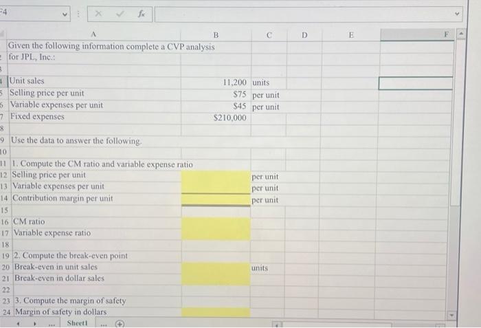 Solved 1. Determine the break-even point. 2. Compute the | Chegg.com