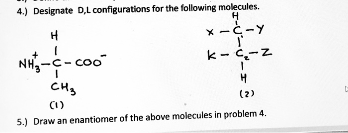 Solved 4.) Designate D,L configurations for the following | Chegg.com