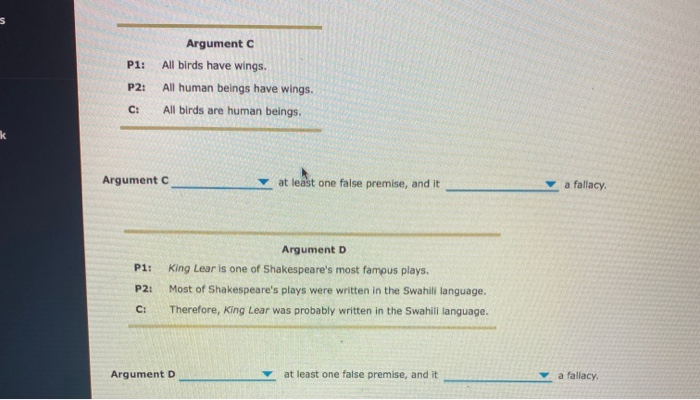 Solved Each of the following arguments is defective. | Chegg.com