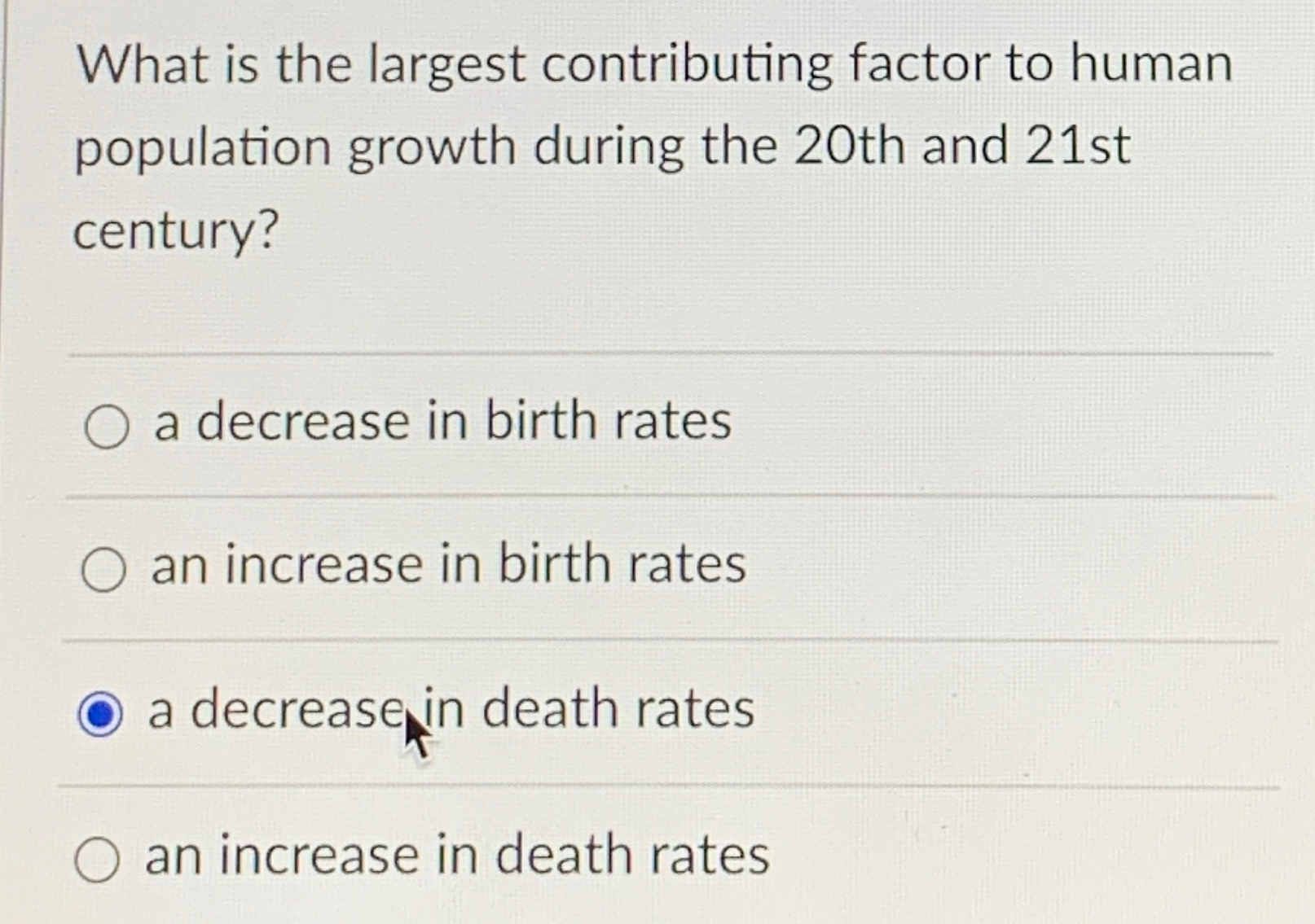 Solved What is the largest contributing factor to human | Chegg.com