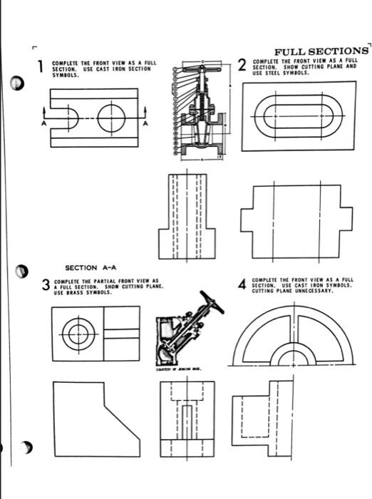 Solved 1 COMPLETE THE FRONT VIEW AS A FULL SECTION. USE CAST | Chegg.com