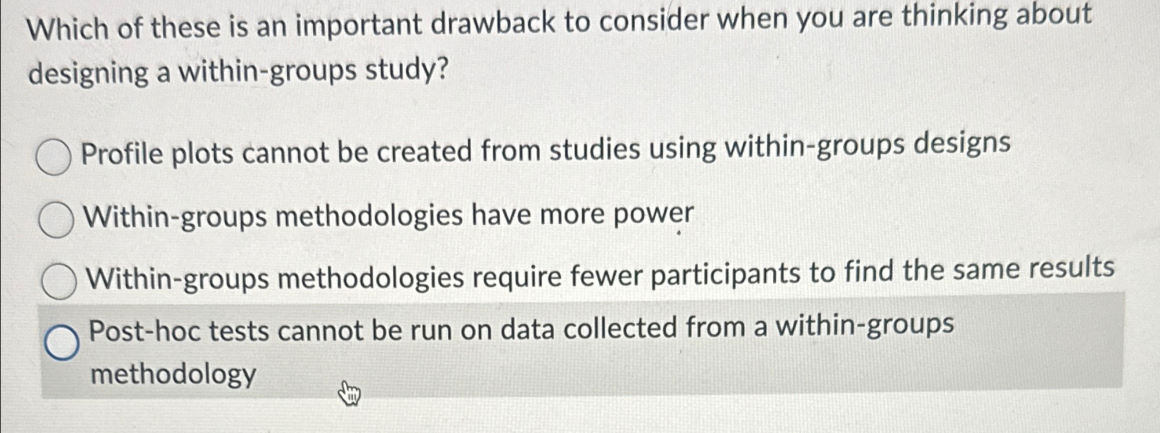 Solved Which of these is an important drawback to consider | Chegg.com