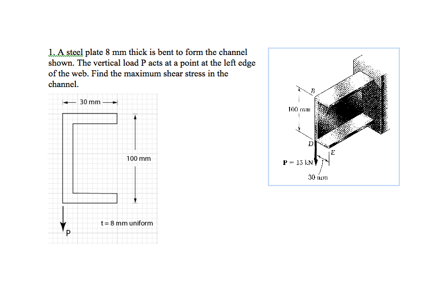 A steel plate 8 mm thick is bent to form the channel | Chegg.com