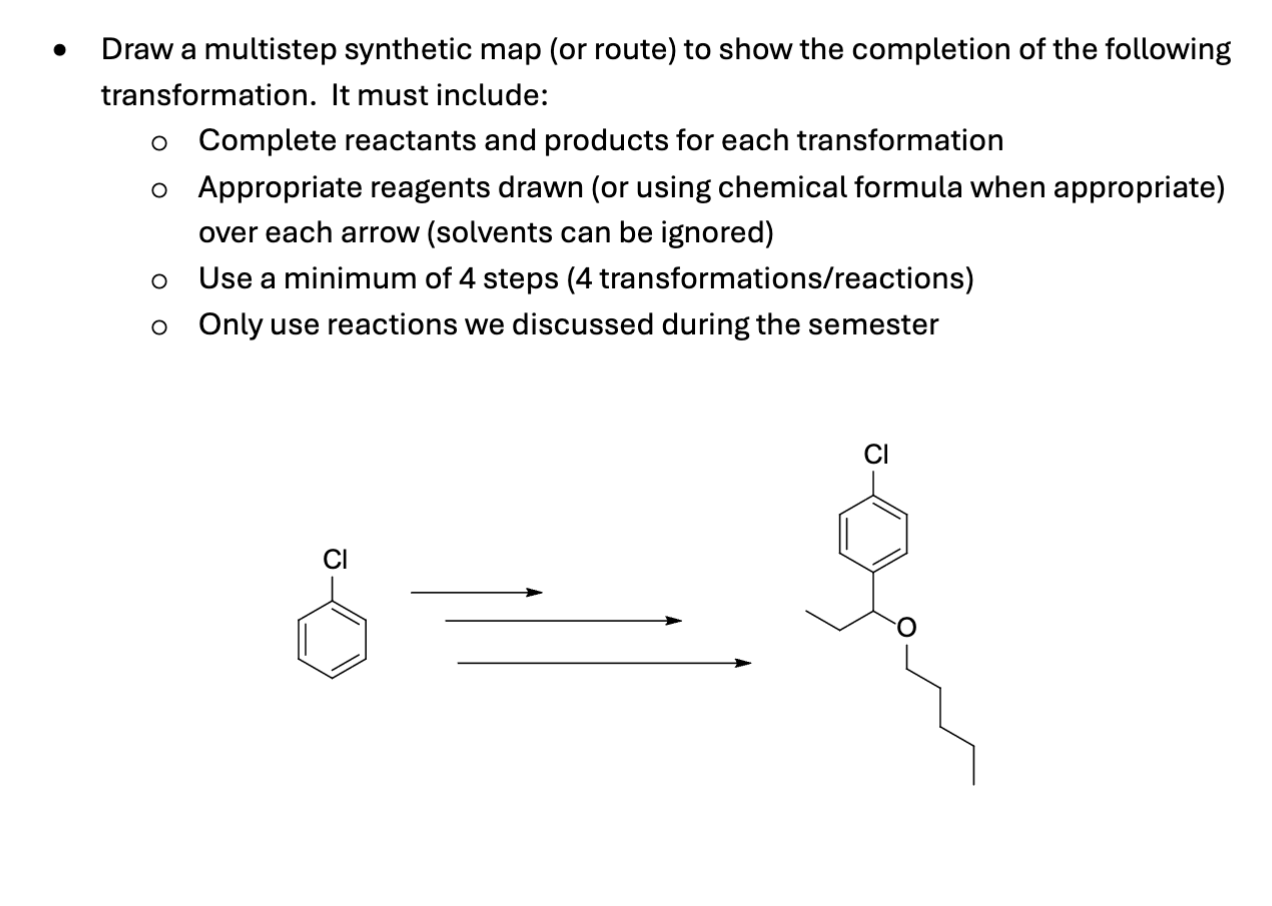 Solved - ﻿Draw a multistep synthetic map (or route) ﻿to show | Chegg.com