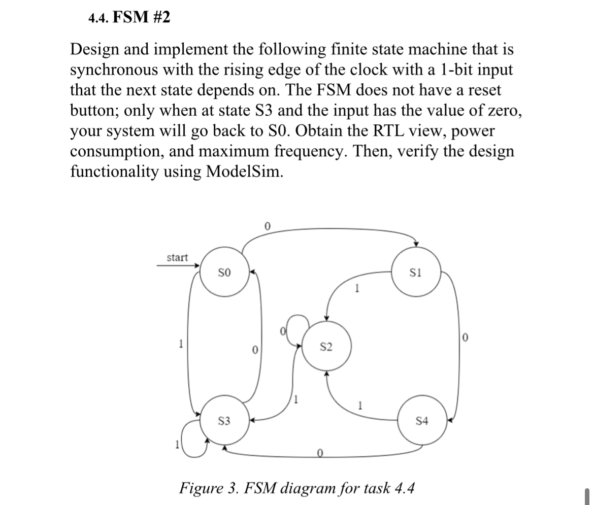 4.4. ﻿FSM #2Design and implement the following finite | Chegg.com