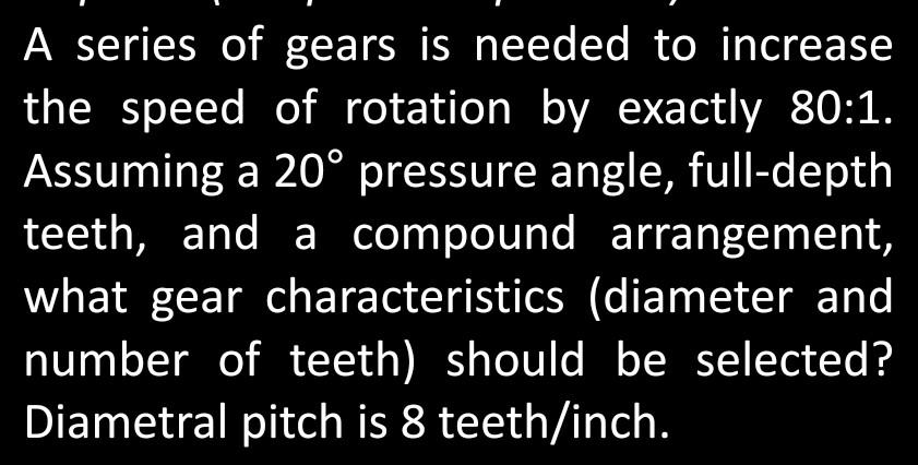 Solved A series of gears is needed to increase the speed of | Chegg.com