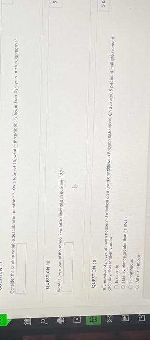 Solved Consider the random variable described in question | Chegg.com