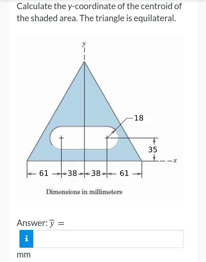 Solved Calculate the y-coordinate of the centroid of the | Chegg.com