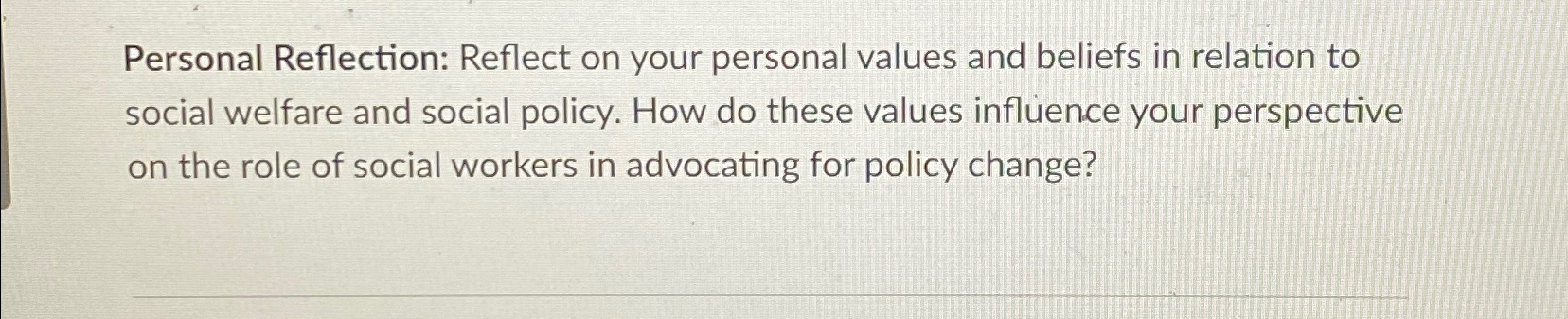 Solved Personal Reflection: Reflect on your personal values | Chegg.com