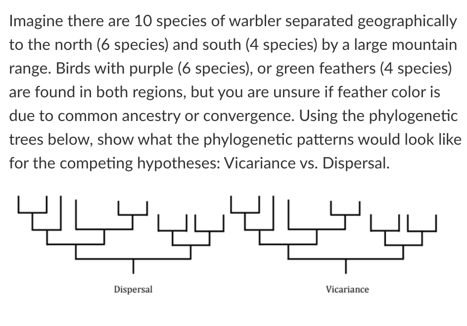 Solved by an EXPERT Imagine there are 10 ﻿species of warbler separated ...