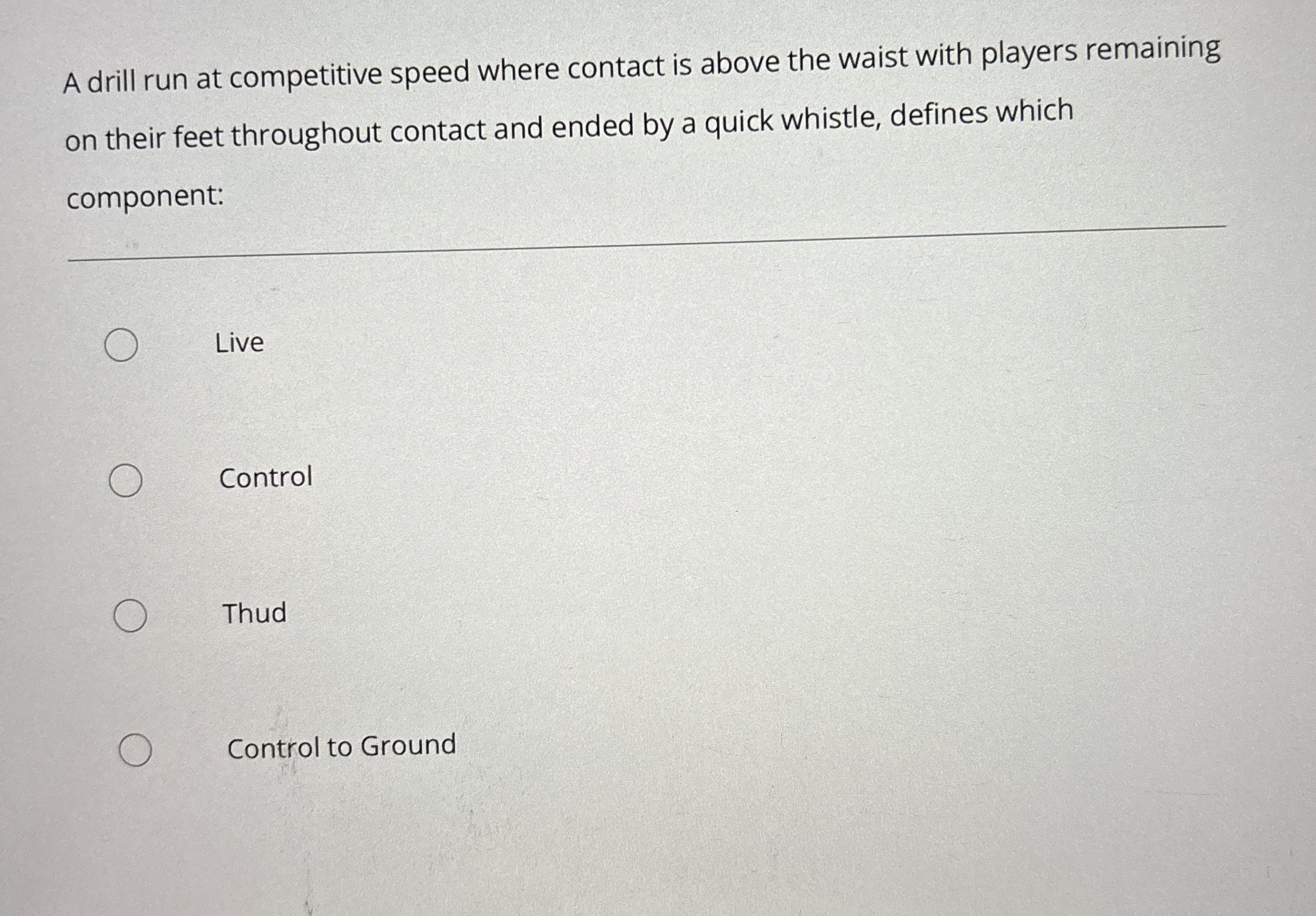 Solved A drill run at competitive speed where contact is | Chegg.com