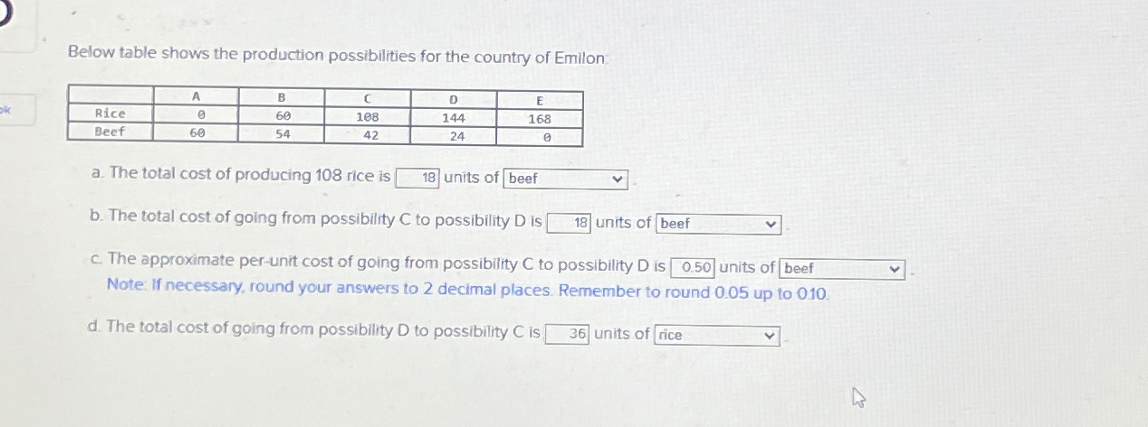 Solved Below table shows the production possibilities for | Chegg.com