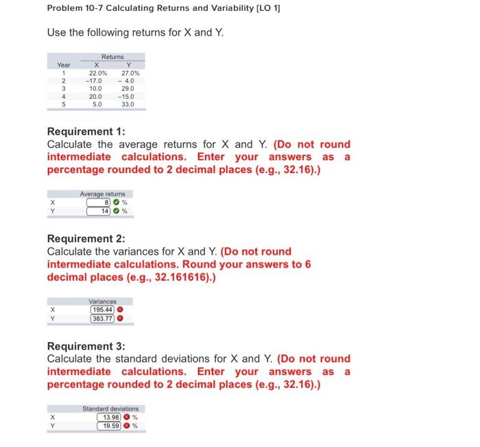 Solved Problem 10-7 Calculating Returns and Variability [LO | Chegg.com