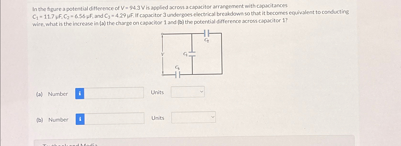 Solved In the figure a potential difference of V=94.3V ﻿is | Chegg.com