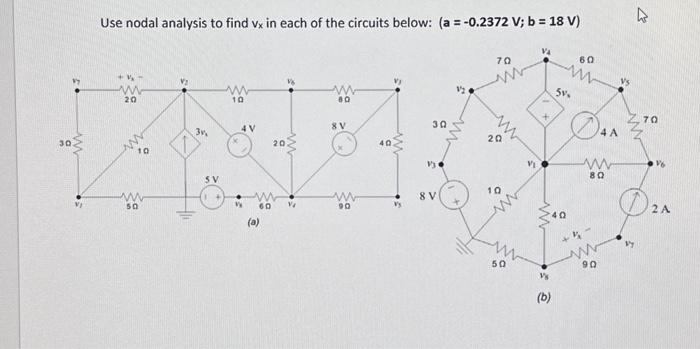Solved Use nodal analysis to find vx in each of the circuits | Chegg.com