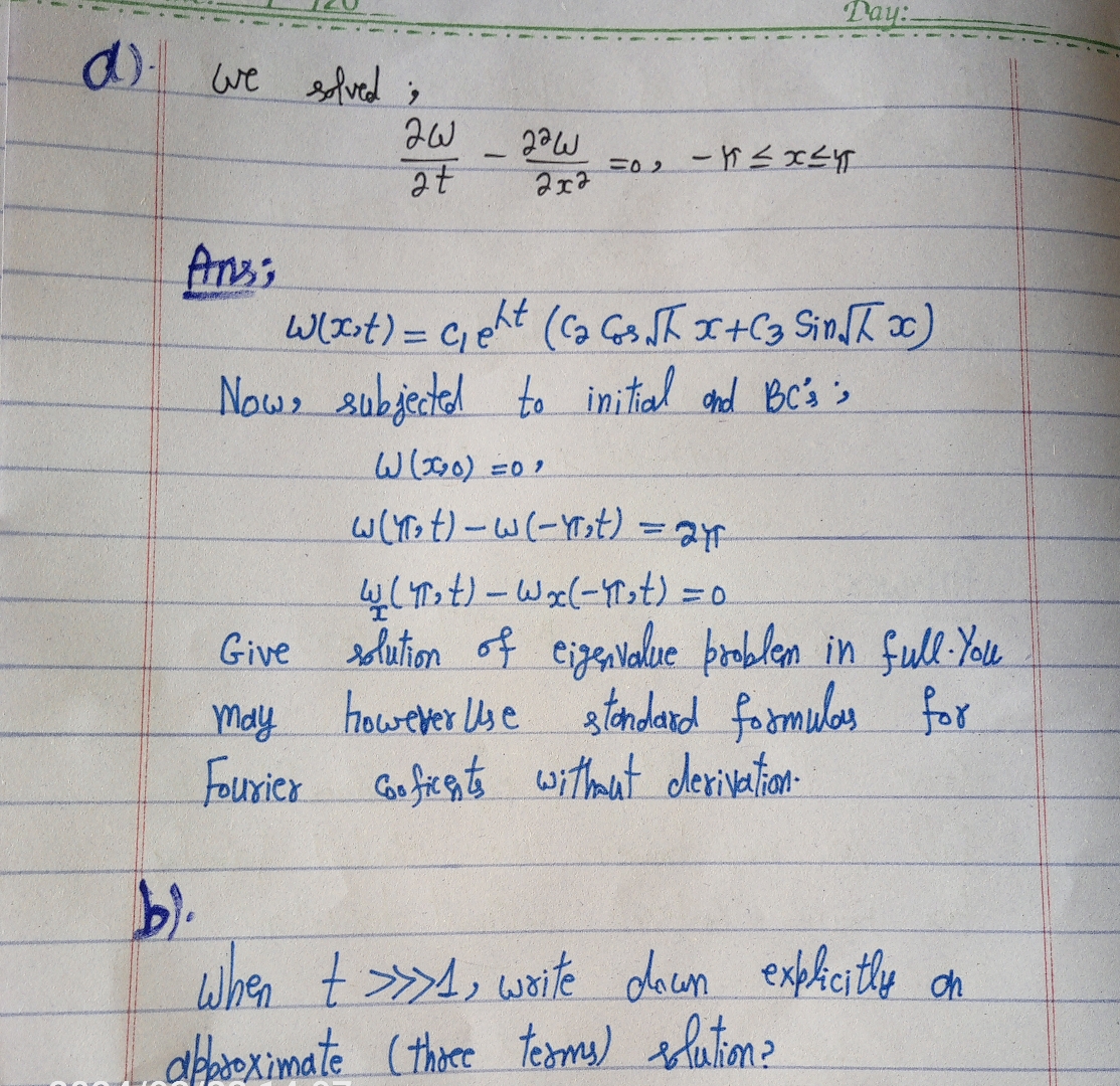 Solved as general solution of pde is given and use initial | Chegg.com