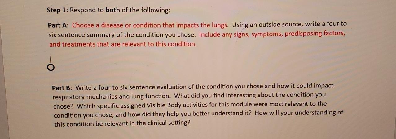Solved Step 1: Respond to both of the following:Part A: | Chegg.com