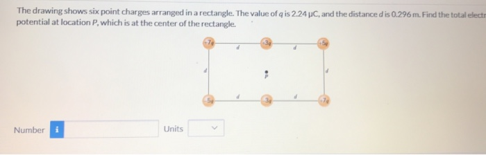 Solved The drawing shows six point charges arranged in a | Chegg.com