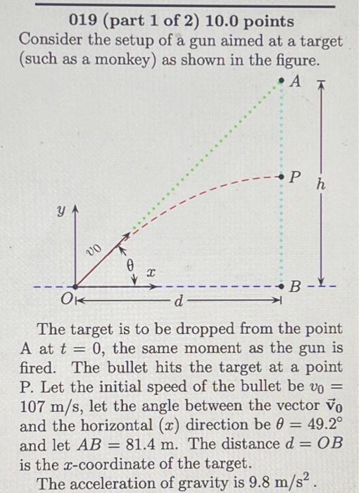 Solved 019 (part 1 of 2 ) 10.0 points Consider the setup of | Chegg.com