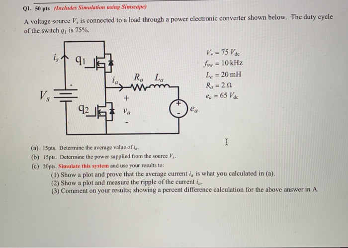 Solved Q1. 50 pts (Includes Simulation using Simscape) A | Chegg.com
