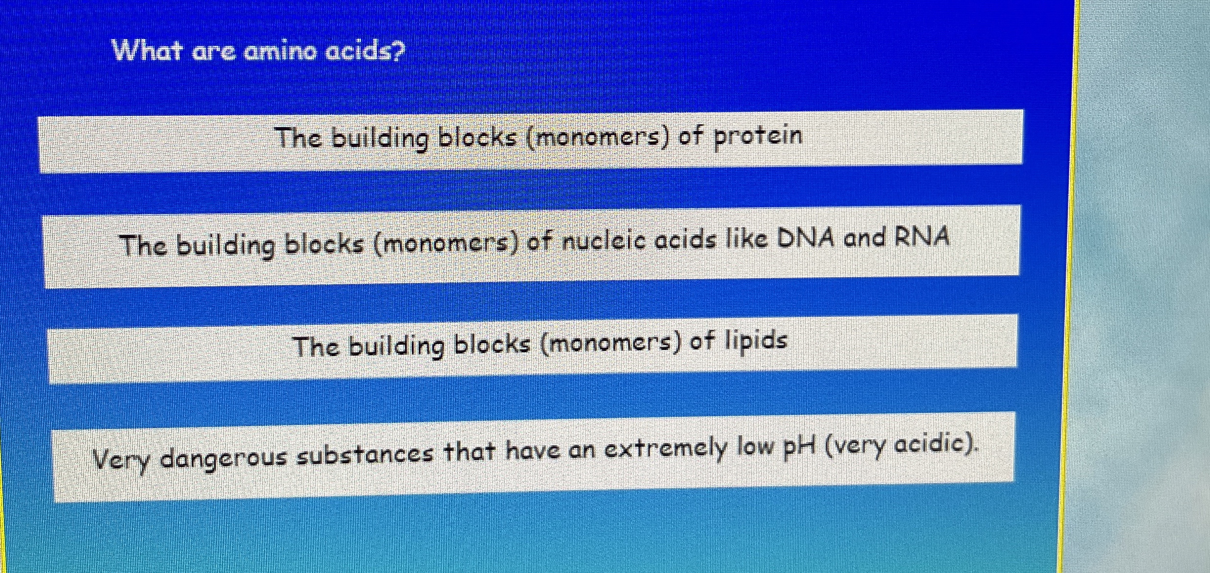 Solved What are amino acids?The building blocks (monomers) | Chegg.com