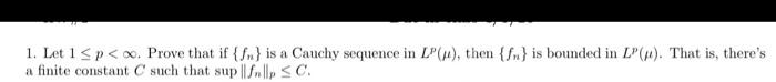 Solved 1. Let 1≤p