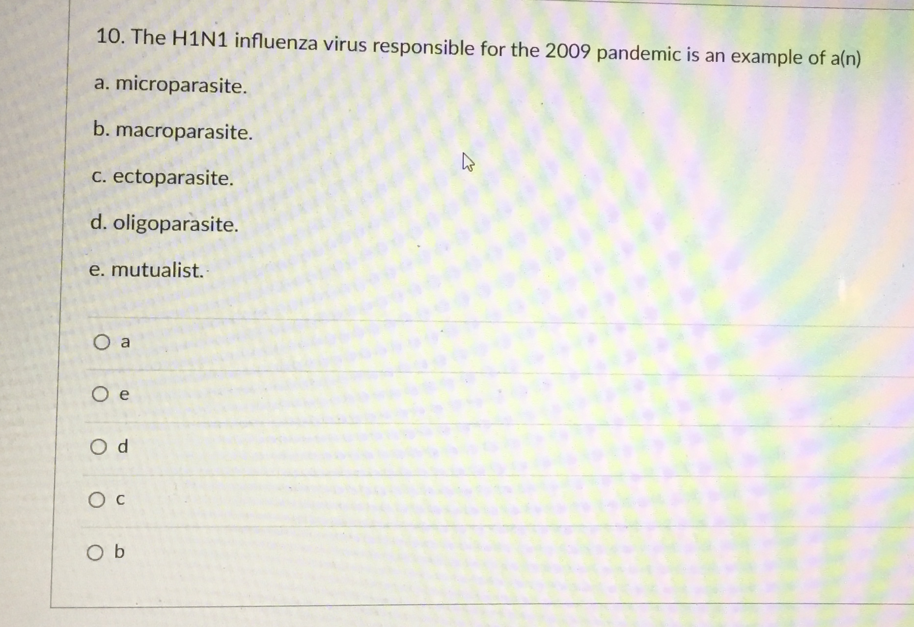 Solved The H1N1 ﻿influenza virus responsible for the 2009 | Chegg.com