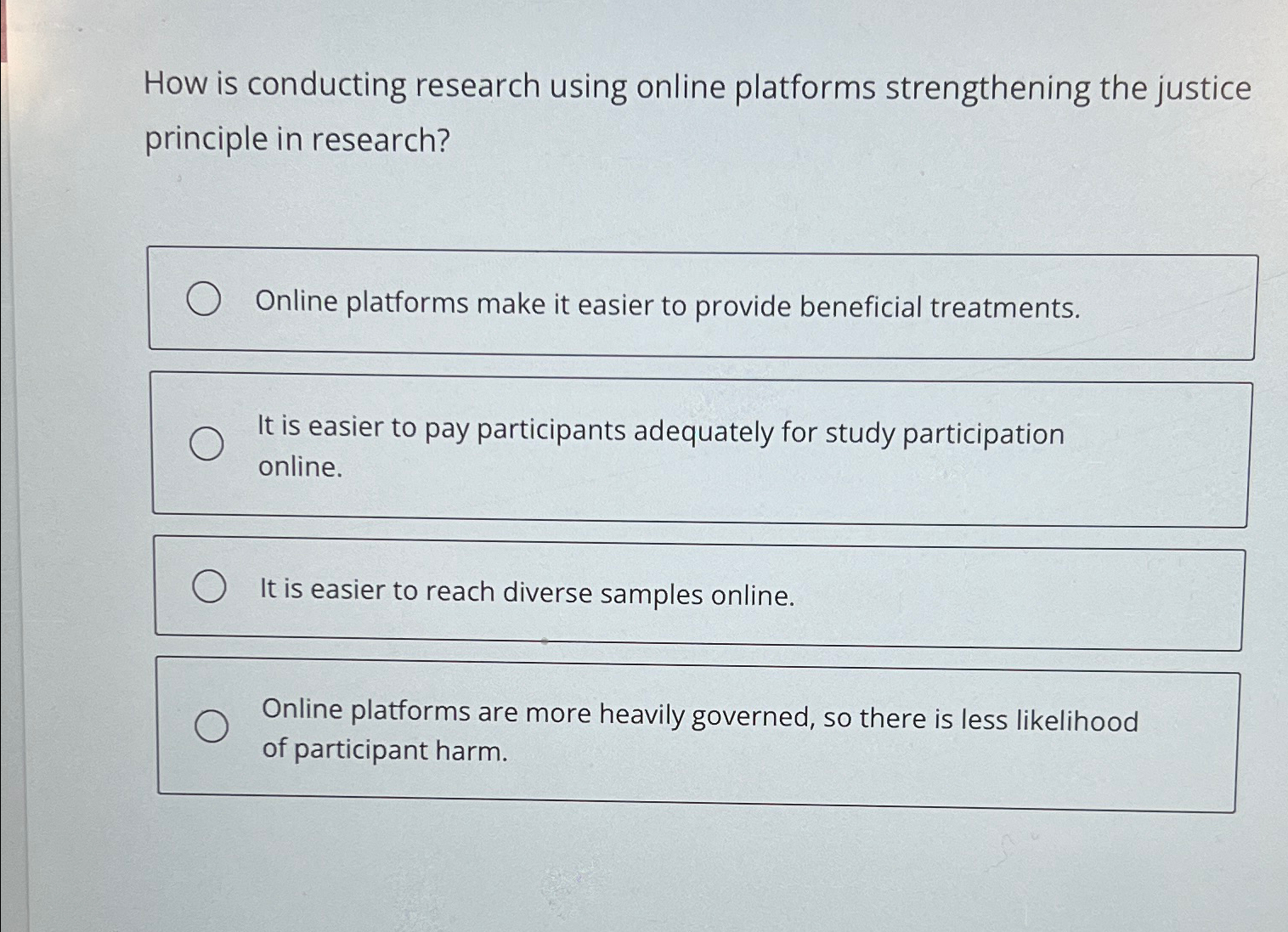 Solved How is conducting research using online platforms | Chegg.com