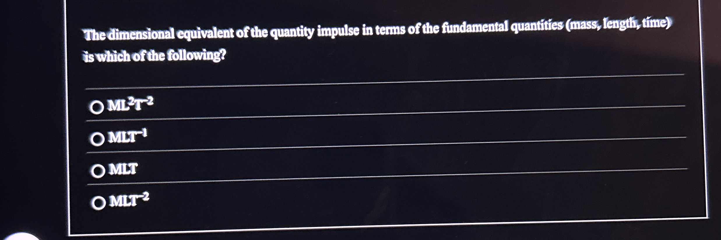 Solved A valid unit for momentum is which of the | Chegg.com