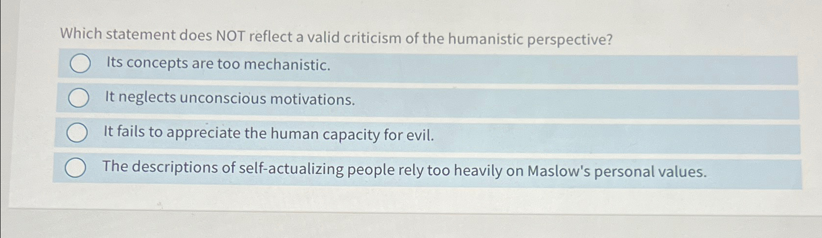 Solved Which statement does NOT reflect a valid criticism of | Chegg.com