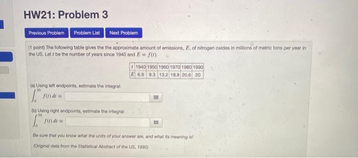 Solved HW21: Problem 3 Previous Problem Problem List Next | Chegg.com