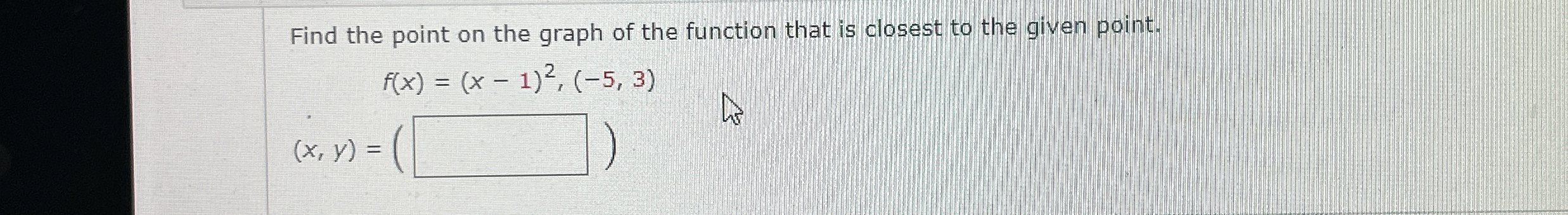Solved Find the point on the graph of the function that is | Chegg.com