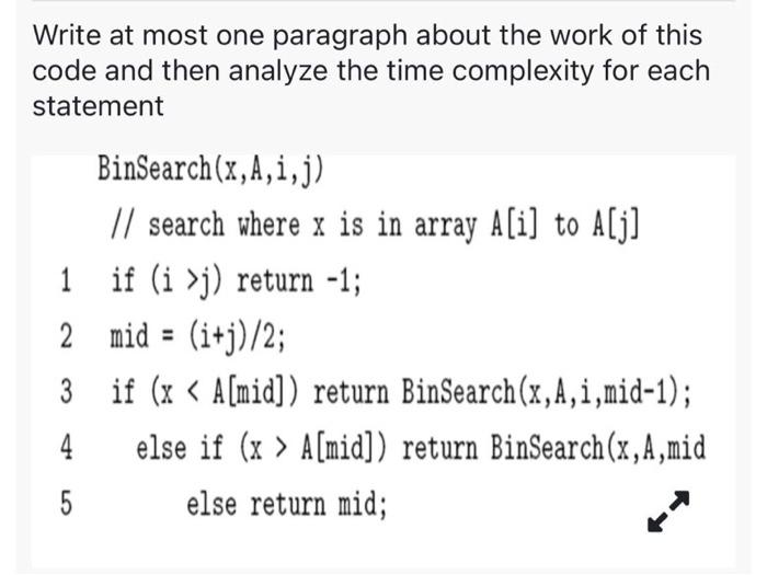 Solved Prove that the time complexity of this equation is n | Chegg.com