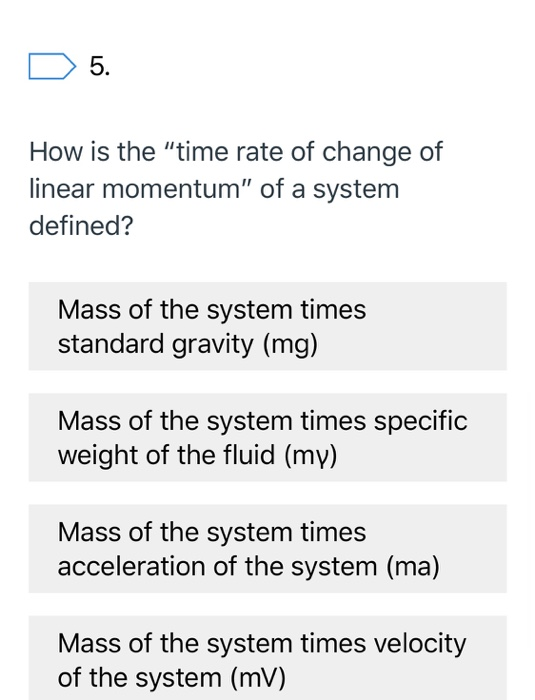 Solved D 5. How is the "time rate of change of linear | Chegg.com