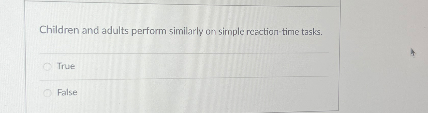 Solved Children and adults perform similarly on simple | Chegg.com