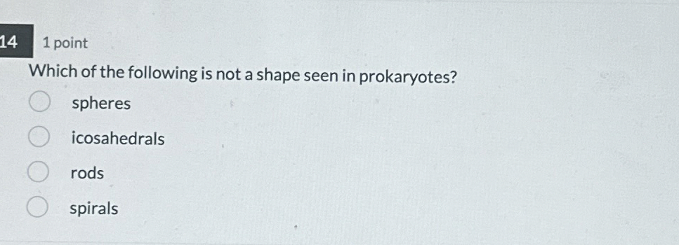 Solved 141 ﻿pointWhich of the following is not a shape seen | Chegg.com