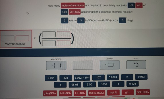 Solved How many moles of aluminum are required to completely | Chegg.com