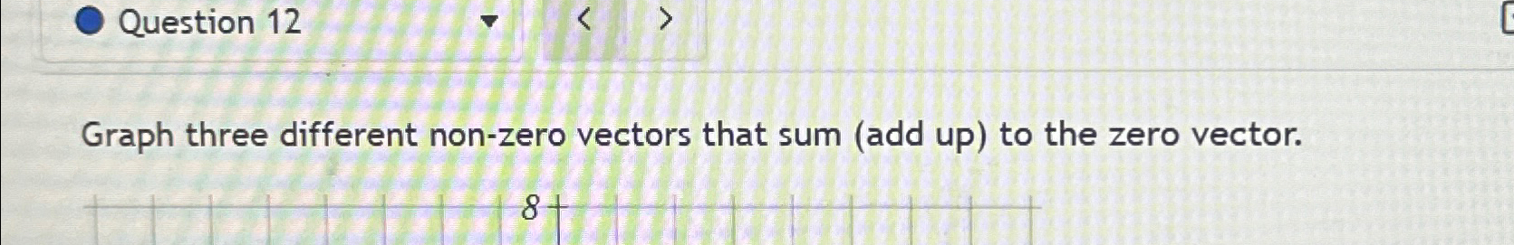 Question 12Graph three different non-zero vectors | Chegg.com