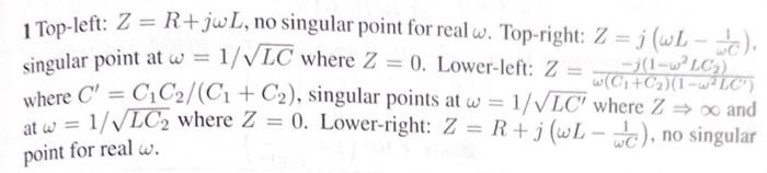 Solved 1 Find The Equivalent Impedances Of The Circuits 