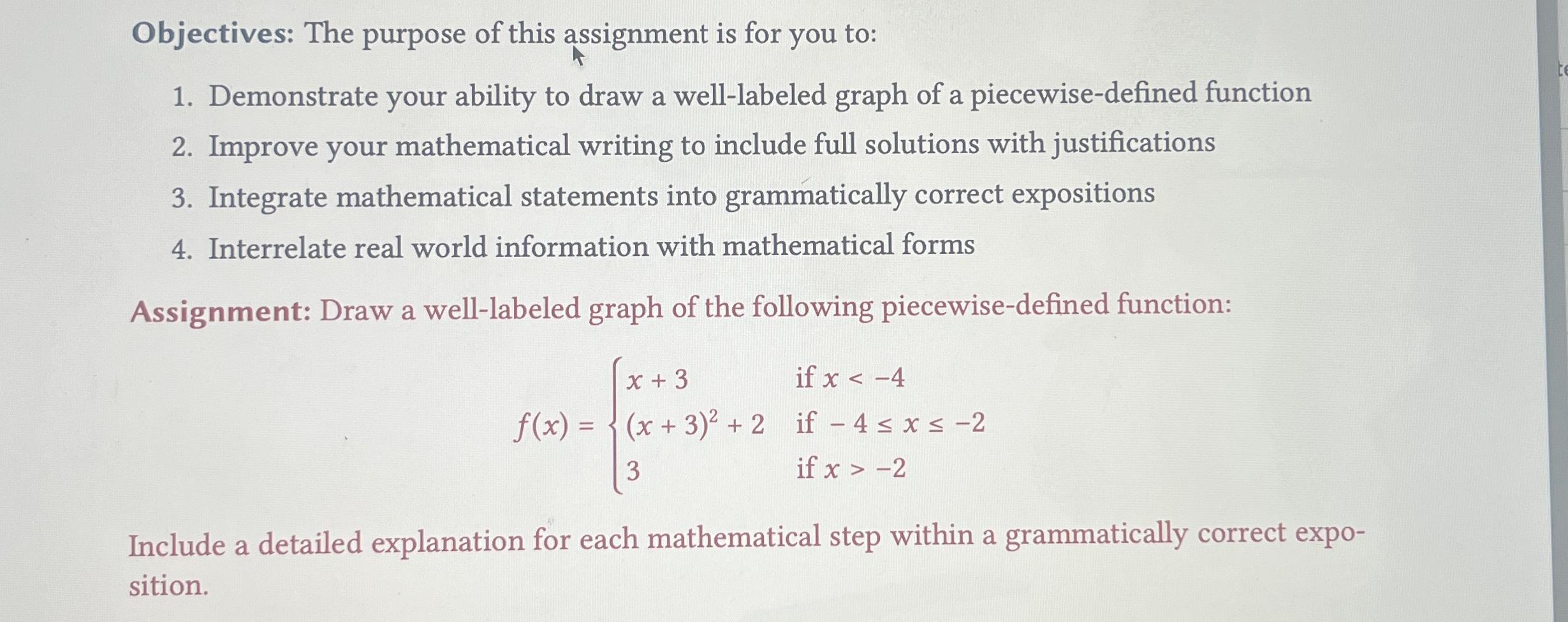 Solved Objectives: The purpose of this assignment is for you | Chegg.com