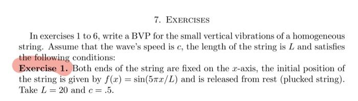 Solved Exercise 1. Both ends of the string are fixed on the | Chegg.com