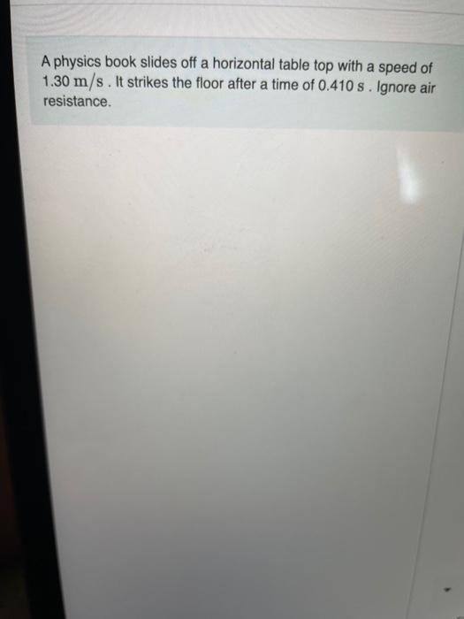 Solved A physics book slides off a horizontal table top with | Chegg.com
