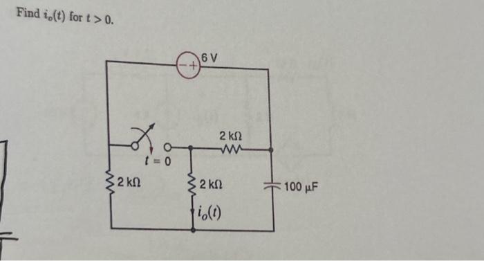 Solved Find i0(t) for t>0. | Chegg.com